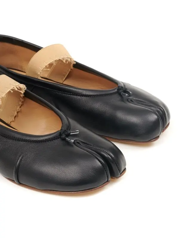 MAISON MARGIELA Tabi Leather Ballet Flats - Black