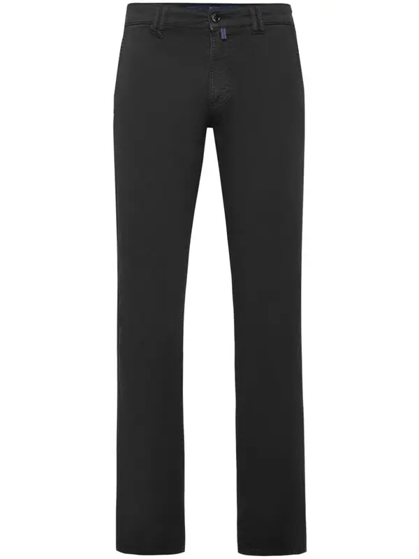 BILLIONAIRE Logo-embroidered Denim Chino Trousers - Black
