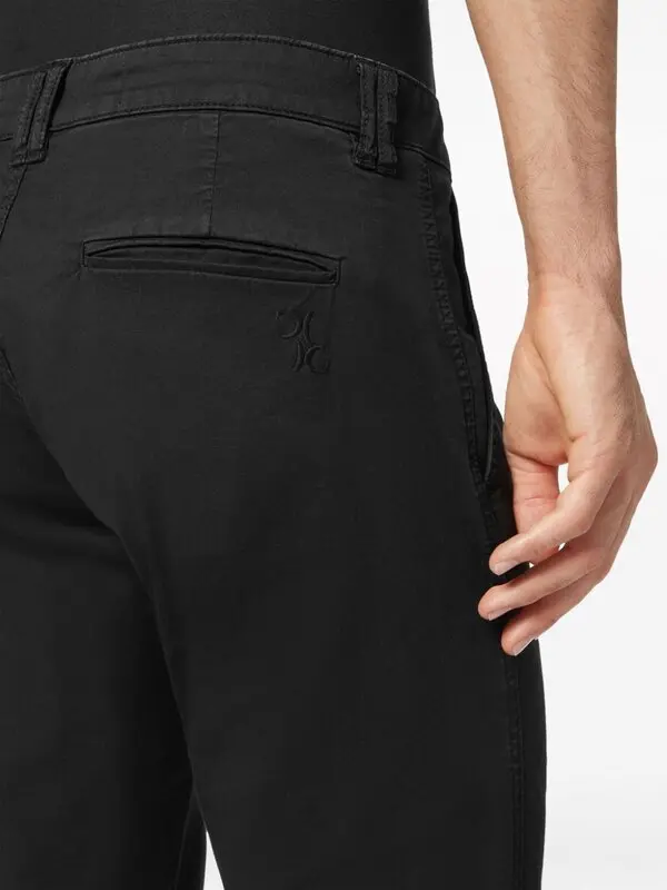 BILLIONAIRE Logo-embroidered Denim Chino Trousers - Black