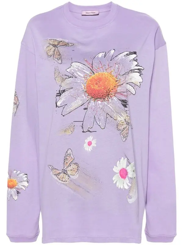 MARGHERITA MACCAPANI Moto Floral-print T-shirt - Purple