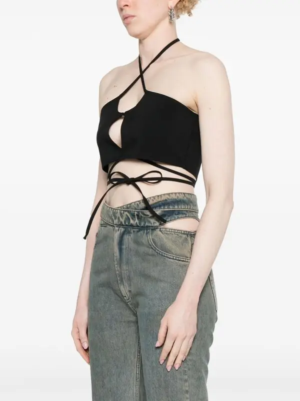 Rokh Crossover Straps Cropped Top