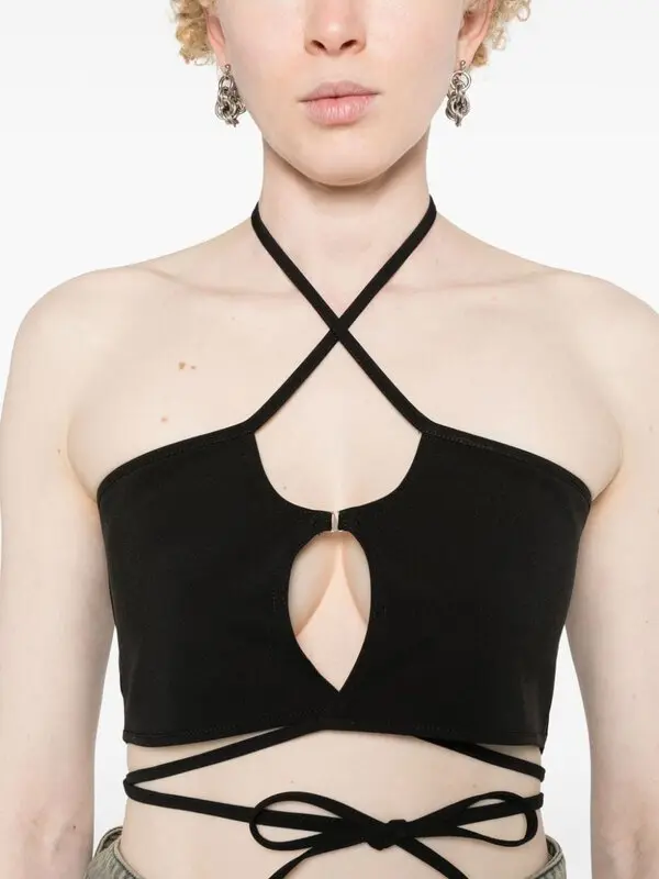 Rokh Crossover Straps Cropped Top