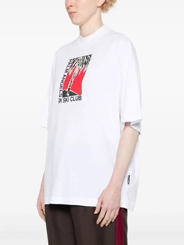 Palm Angels Palm Ski Club Cotton T-shirt - White
