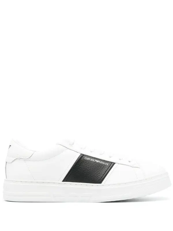 Emporio Armani Logo-printed Leather Sneakers
