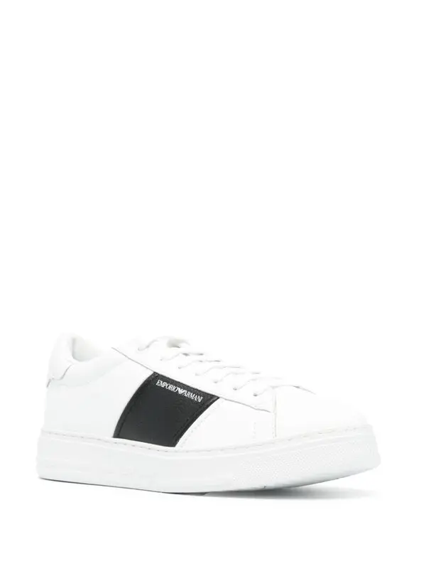 Emporio Armani Logo-printed Leather Sneakers
