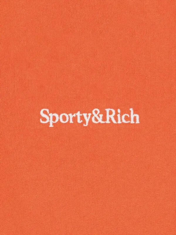 SPORTY & RICH Serif Cotton Polo Top
