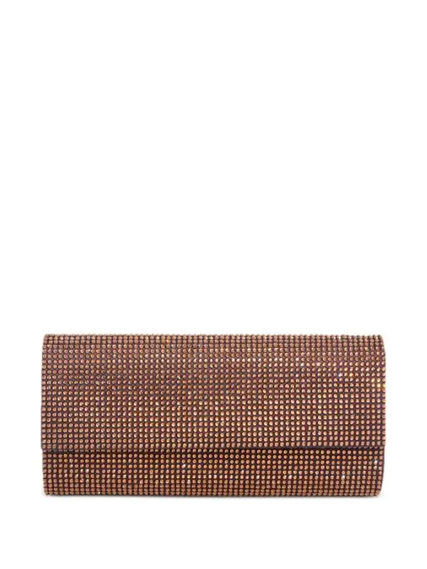 Judith Leiber Crystal Embellished Clutch Bag - Brown