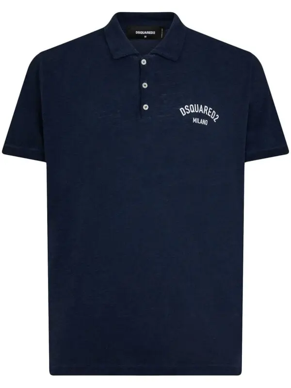 Dsquared2 Logo-print Cotton Blend Polo Shirt