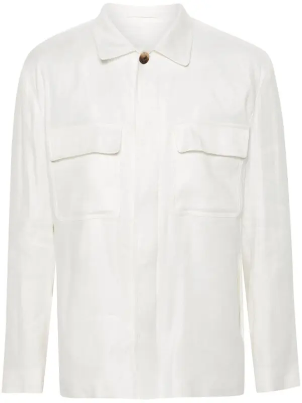 LARDINI Twill Shirt Jacket - White