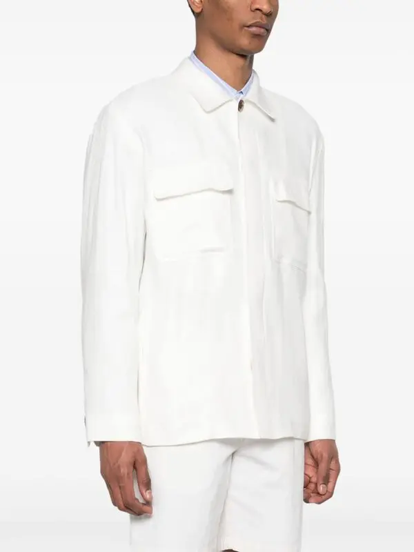LARDINI Twill Shirt Jacket - White
