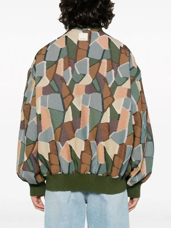 Emporio Armani Mosaic-patterned Bomber Jacket - Green