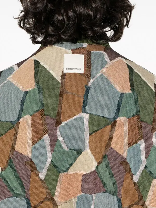 Emporio Armani Mosaic-patterned Bomber Jacket - Green