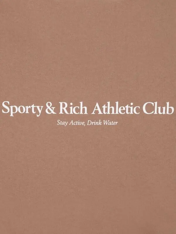 Sporty & Rich Disco Athletic Club Print Shorts - Brown