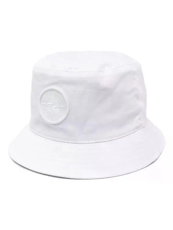 Stone Island Compass-motif Bucket Hat - White