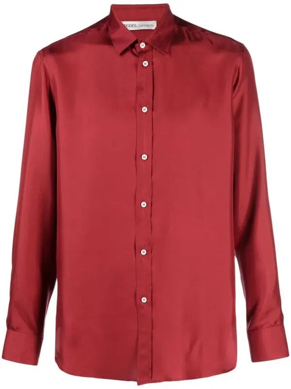 MODES Buttoned Silk Shirt - Red