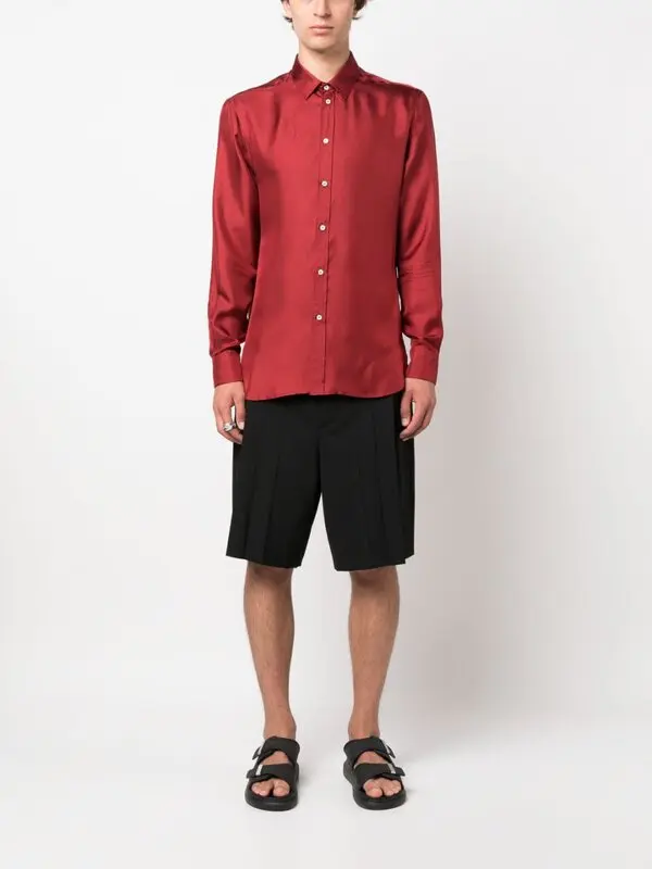 MODES Buttoned Silk Shirt - Red