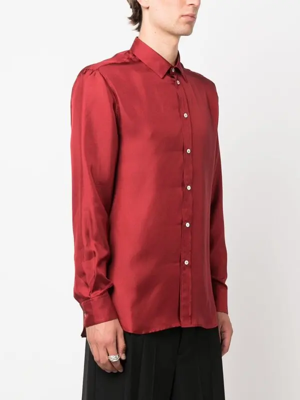 MODES Buttoned Silk Shirt - Red