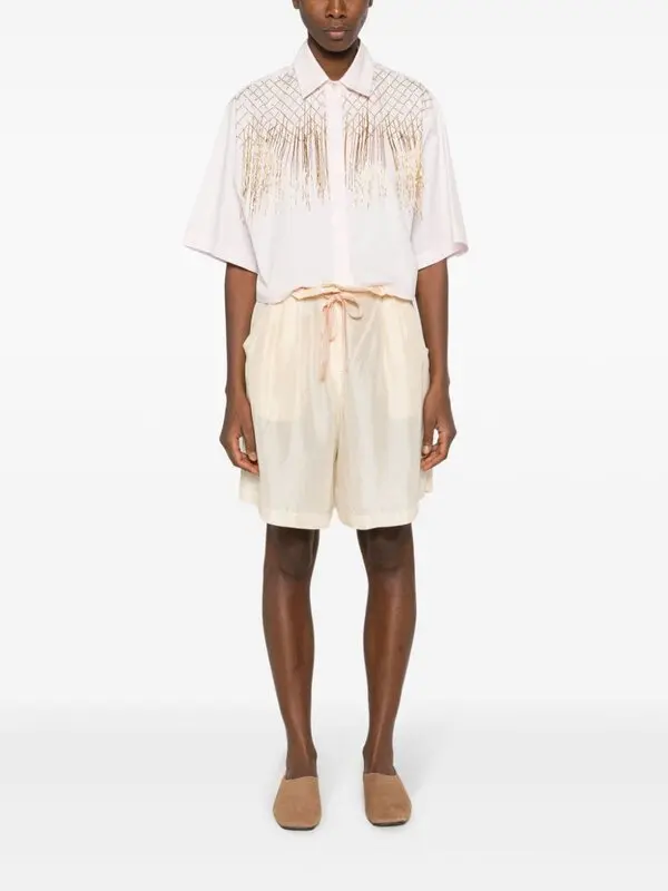 FORTE_FORTE Wide-leg Silk Shorts