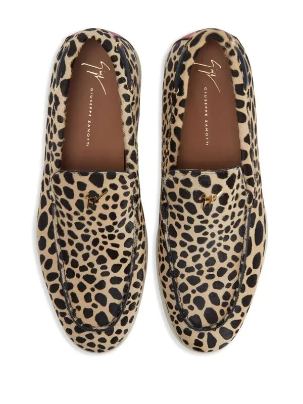 GIUSEPPE ZANOTTI Leopard-print Loafers - Neutrals