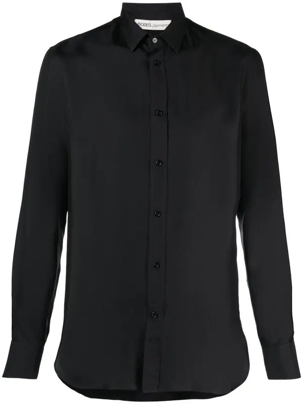 MODES Buttoned Silk Shirt - Black