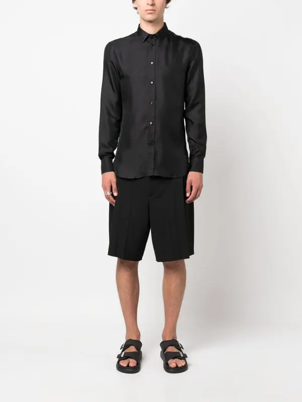 MODES Buttoned Silk Shirt - Black