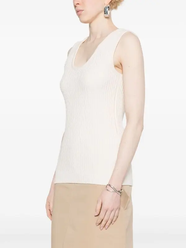 TOTEME Ribbed Knitted Top - Neutrals