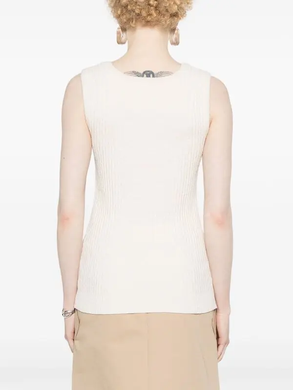 TOTEME Ribbed Knitted Top - Neutrals
