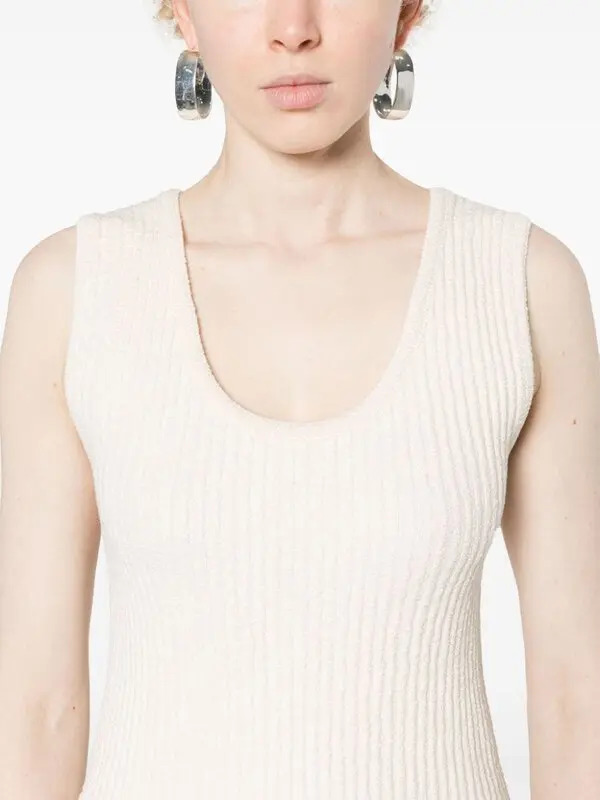 TOTEME Ribbed Knitted Top - Neutrals