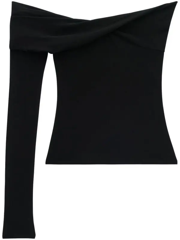COURREGES Twisted Jersey Top - Black