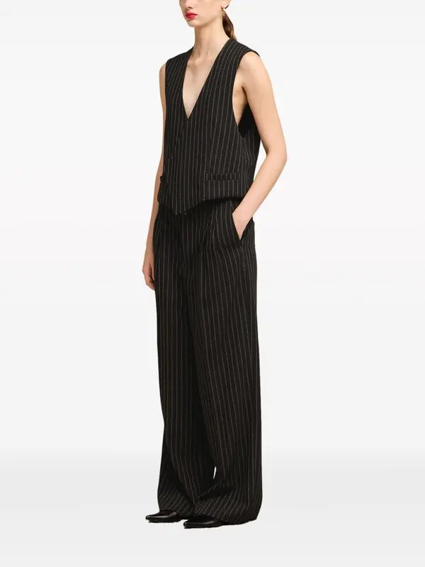 Ami Pinstriped Crepe Vest