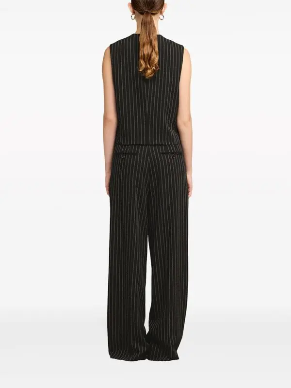 Ami Pinstriped Crepe Vest