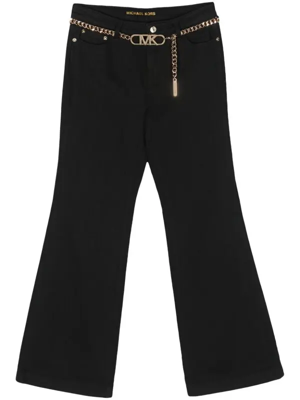 Michael Kors Chain-belt Flared Jeans - Black