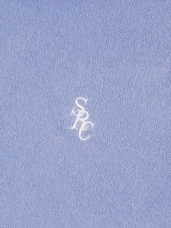 SPORTY & RICH Logo-embroidered Terry-cloth Shorts - Blue