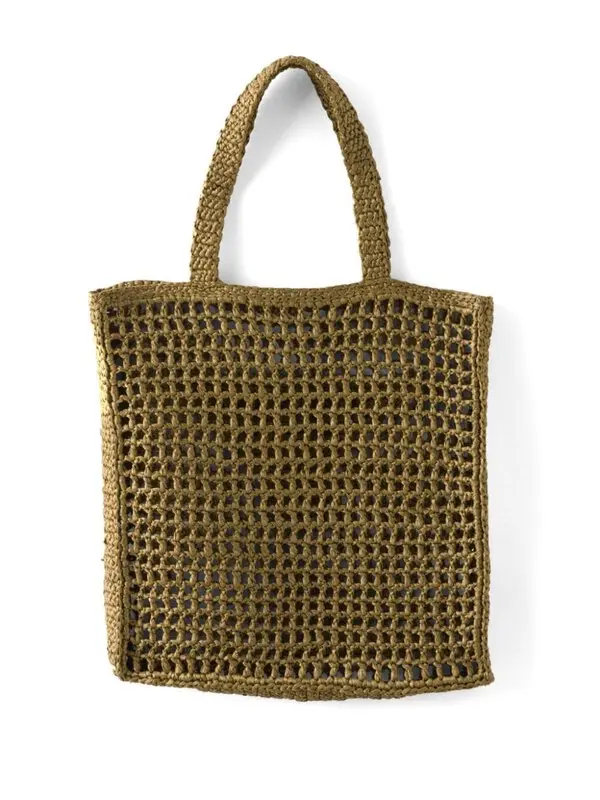Prada Raffia Tote Bag - Green