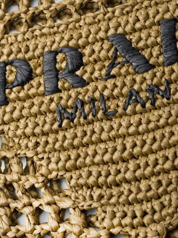 Prada Raffia Tote Bag - Green