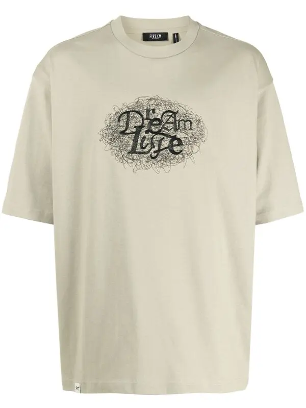 FIVE CM Graphic-print Cotton T-shirt - Green