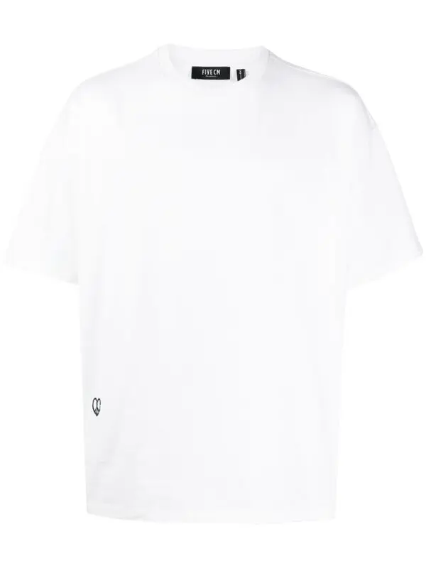 FIVE CM Heart Peace-print Cotton T-shirt - White