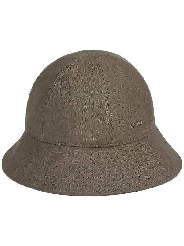 Zegna Oasi Linen Bucket Hat - Brown | Editorialist display picture 1