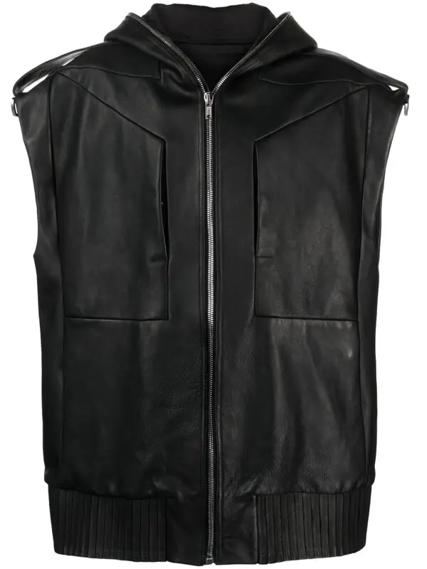 Rick Owens Lido Sleeveless Leather Jacket