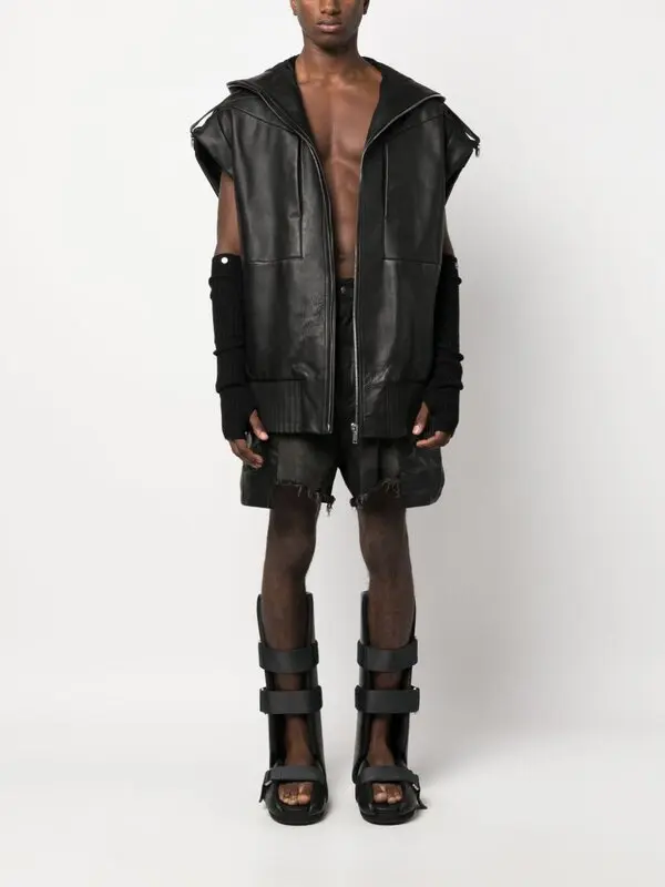 Rick Owens Lido Sleeveless Leather Jacket