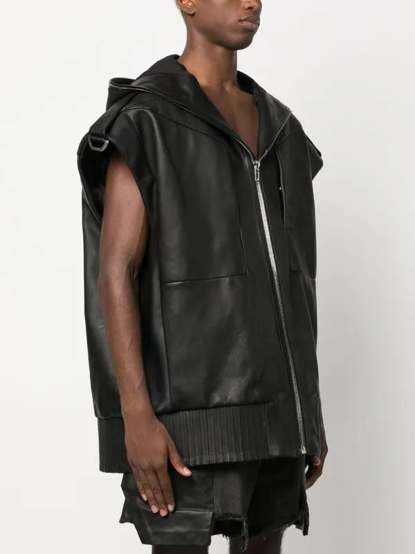 Rick Owens Lido Sleeveless Leather Jacket