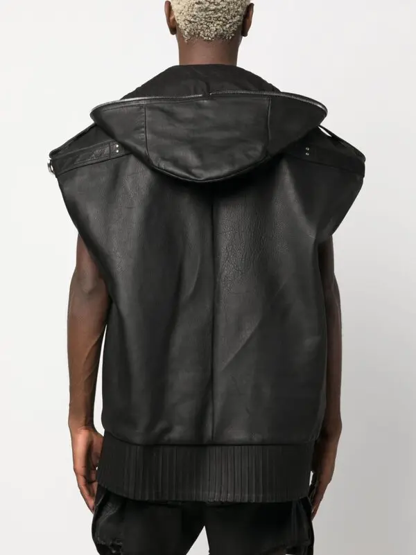 Rick Owens Lido Sleeveless Leather Jacket