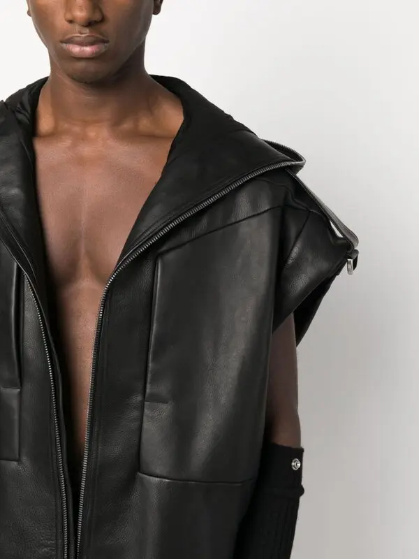 Rick Owens Lido Sleeveless Leather Jacket