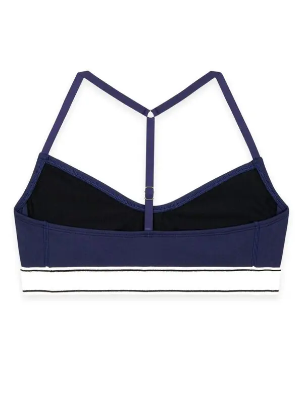 SPORTY & RICH Serif-logo Sports Bralette - Blue