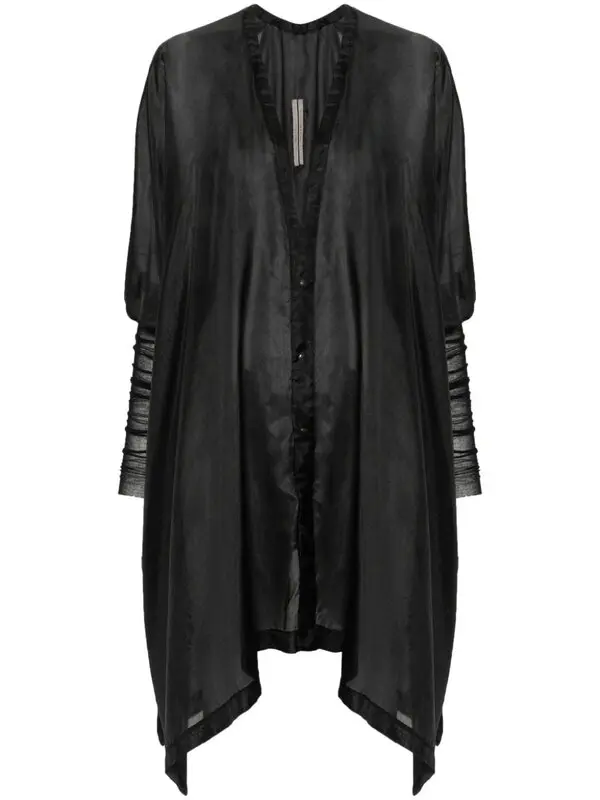 Rick Owens Ribbed-sleeves Silk Shirt