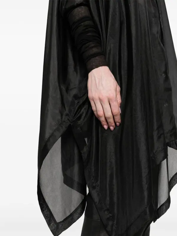 Rick Owens Ribbed-sleeves Silk Shirt