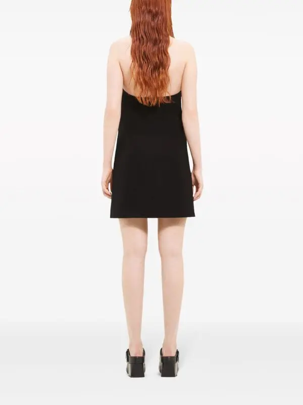 COURREGES Logo-patch Halterneck Minidress - Black