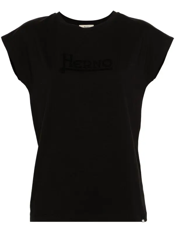 Herno Logo-embellished T-shirt - Black