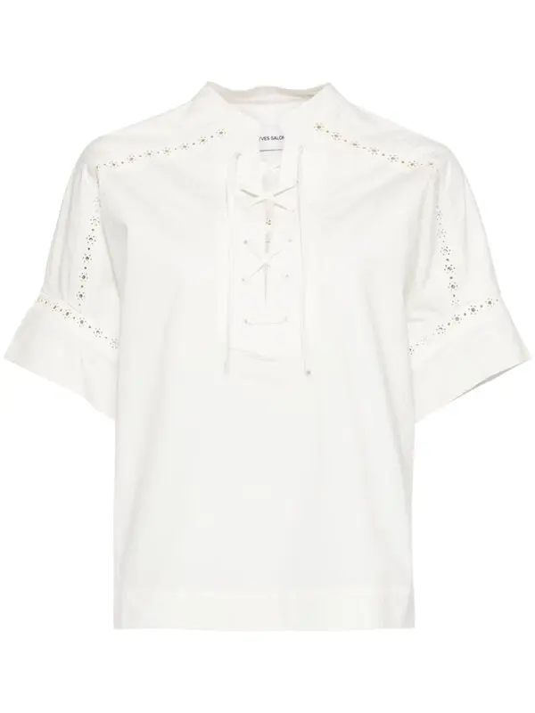 YVES SALOMON Openwork Short-sleeve Shirt
