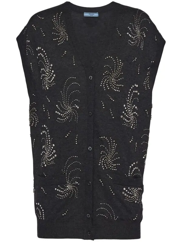 Prada Embellished Cashmere Vest